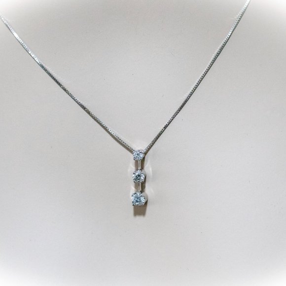JARED | Jewelry | Ladies Platinum Three Stone Diamond Pendant Necklace ...
